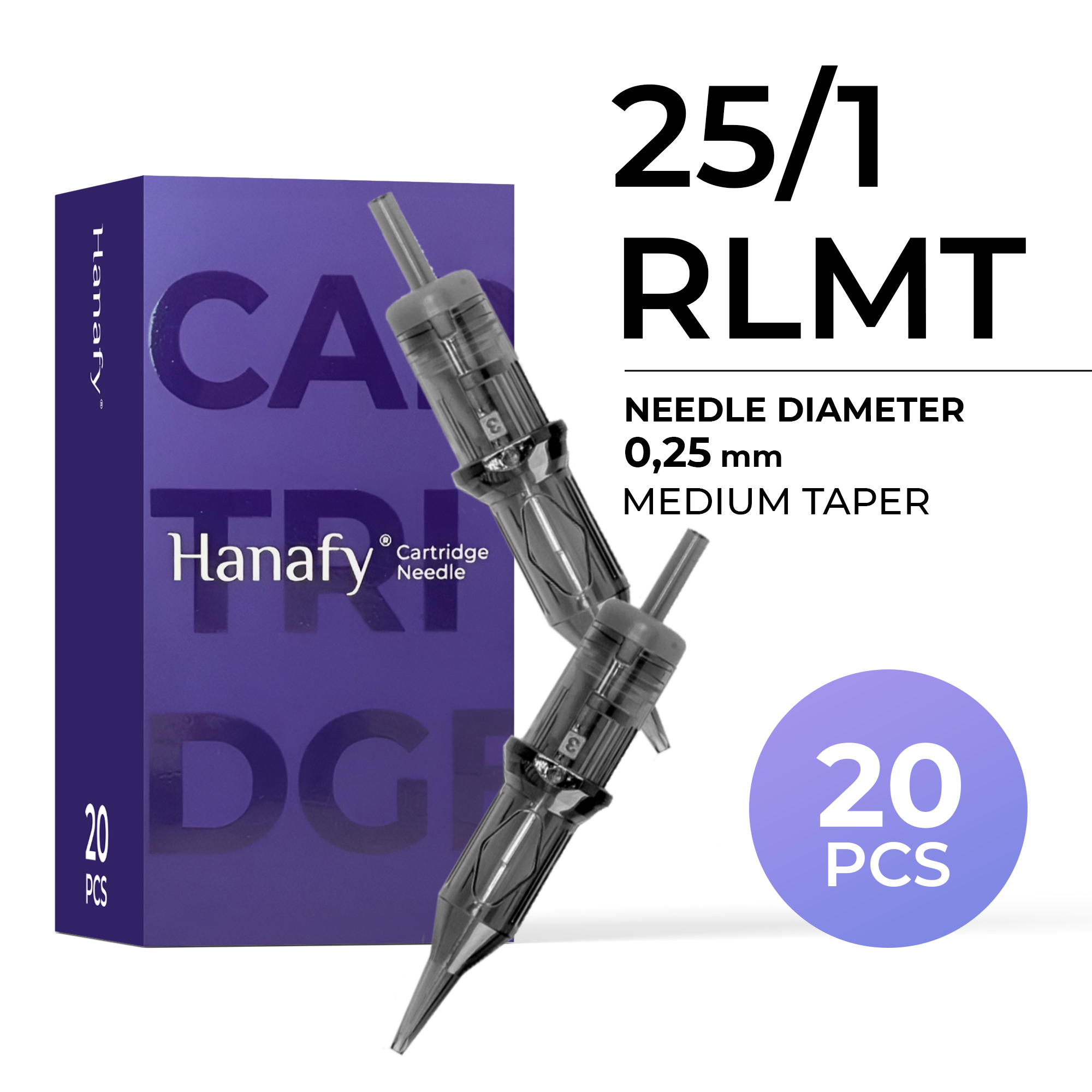 Hanafy Needle Cartridge 25/1RLMT – Hanafy Pigments USA